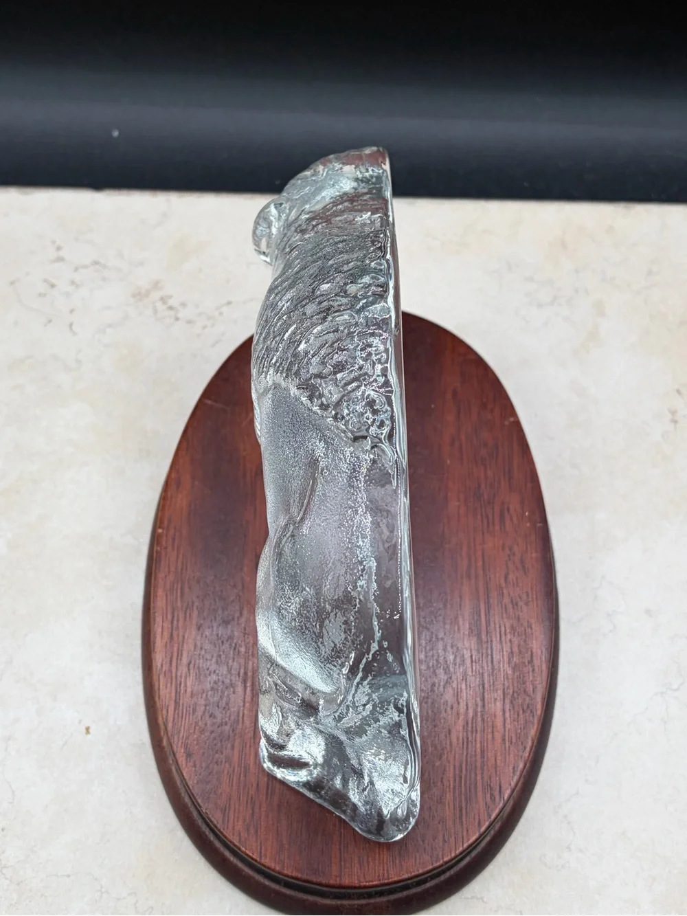 Viking | Accents | Vintage 97s Viking Block Clear Ice Glass Bison ...